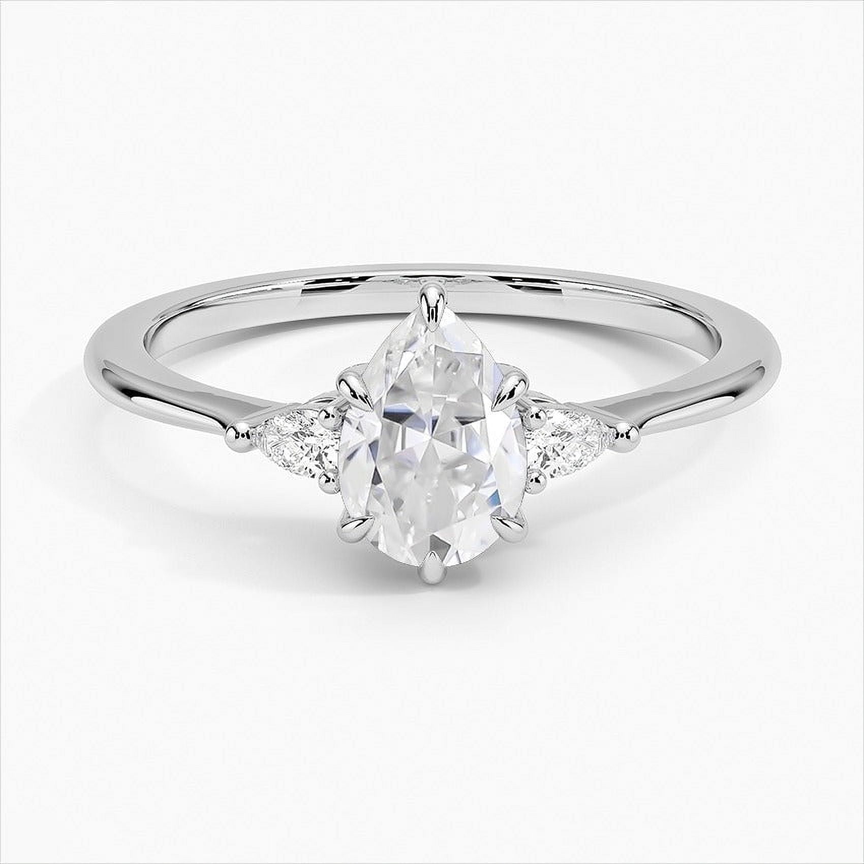 Empire Jewelry 1.8 Ct Pear Cut Moissanite Ring - 14K White Gold Plated ...