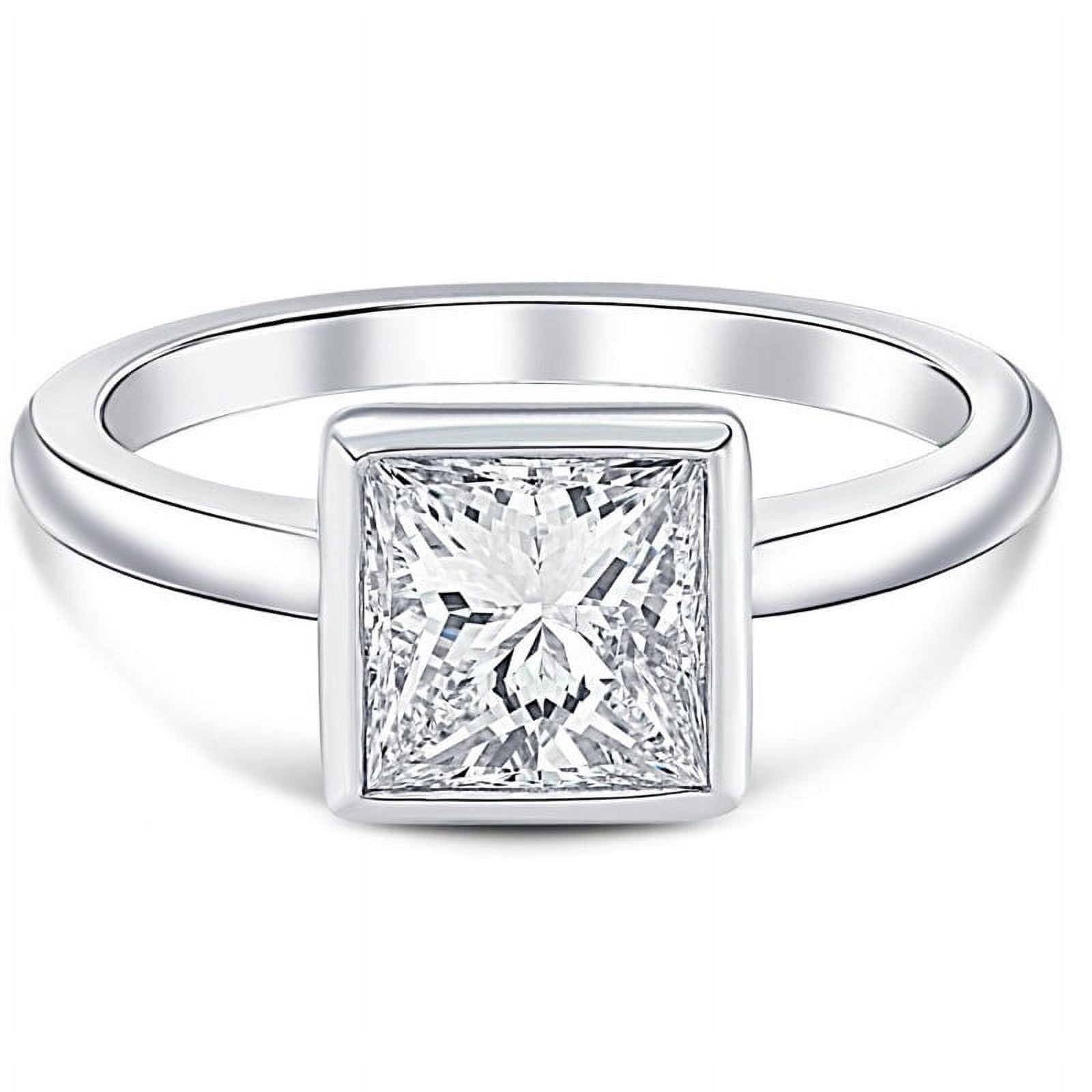 Empire Jewelry 14K White Gold Plated Ring - 2 Ct Princess Cut ...