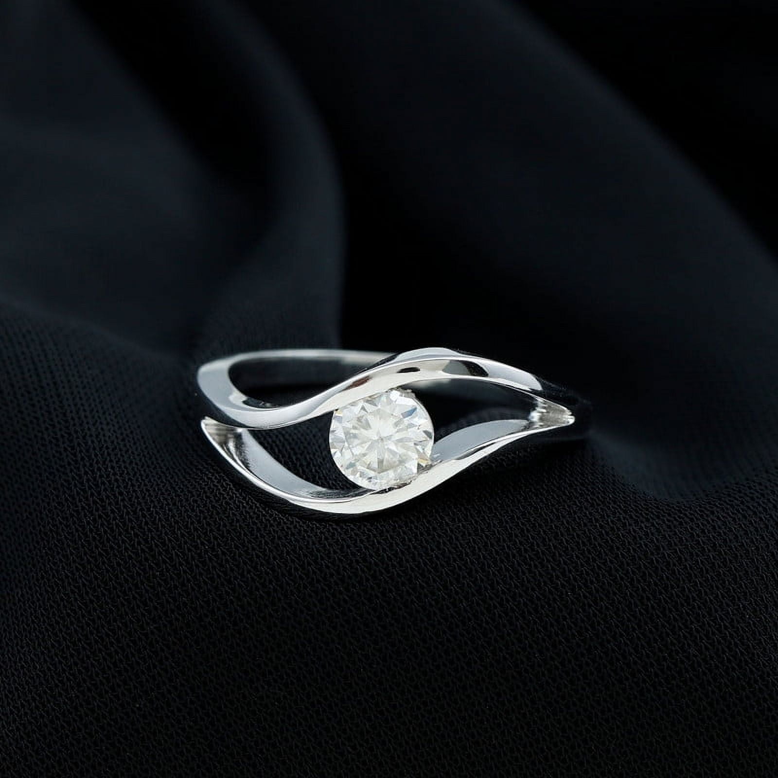 Empire Jewelry Brilliant 2.1 Ct VVS1/D Round Cut Moissanite Anniversary Ring - Stamped 14k ...