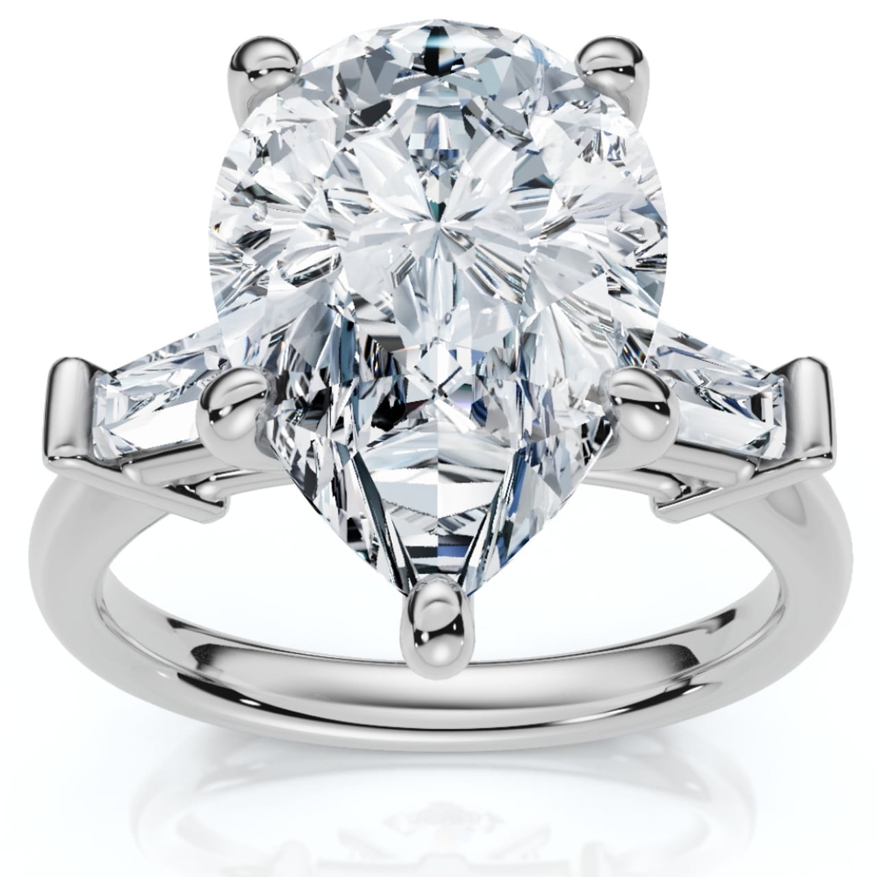Empire Jewelry Luxurious 2 Ct Pear Cut Moissanite Engagement Wedding ...