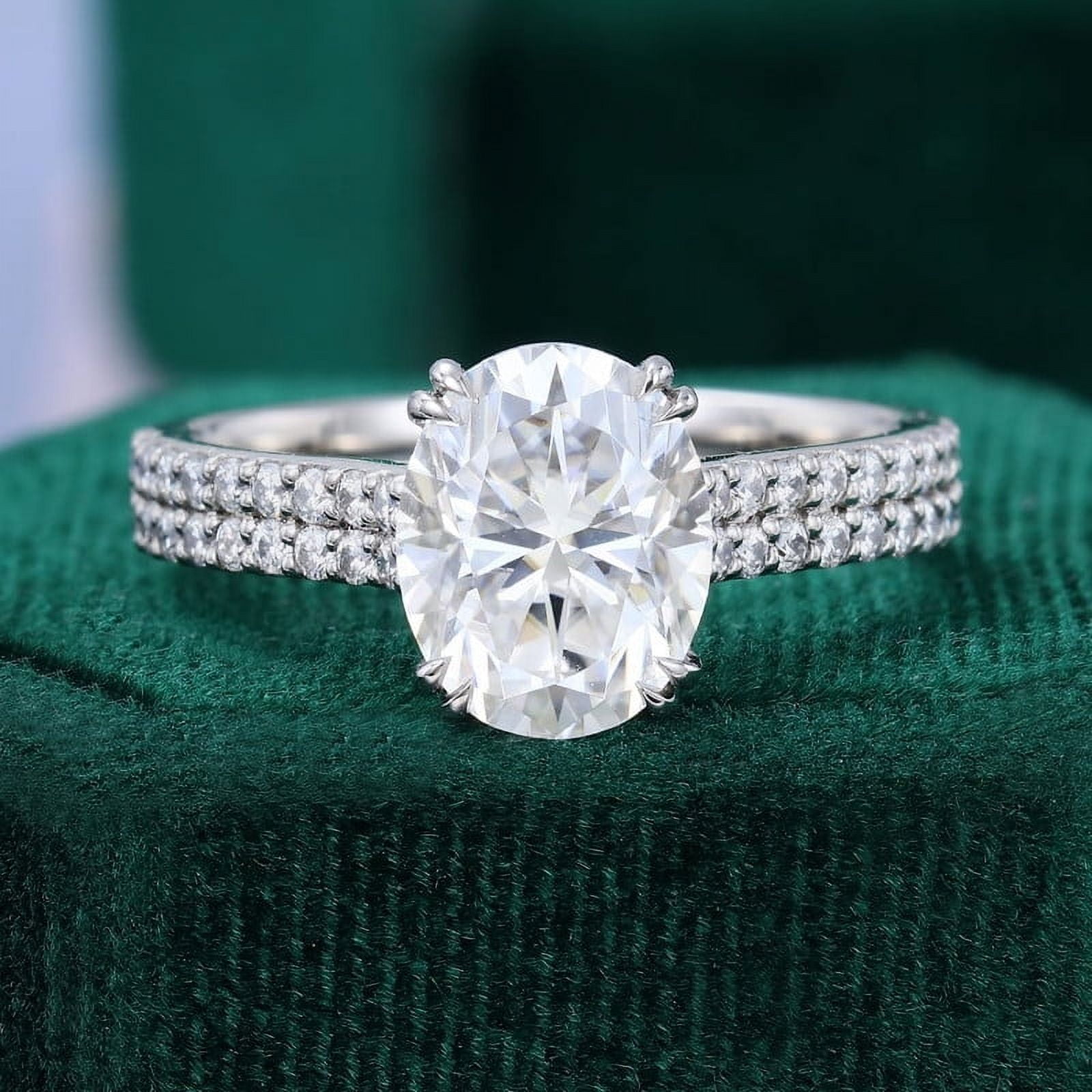 Empire Jewelry Oval Cut Excellent 2 Ct Diamond Ring - White Gold Plated ...