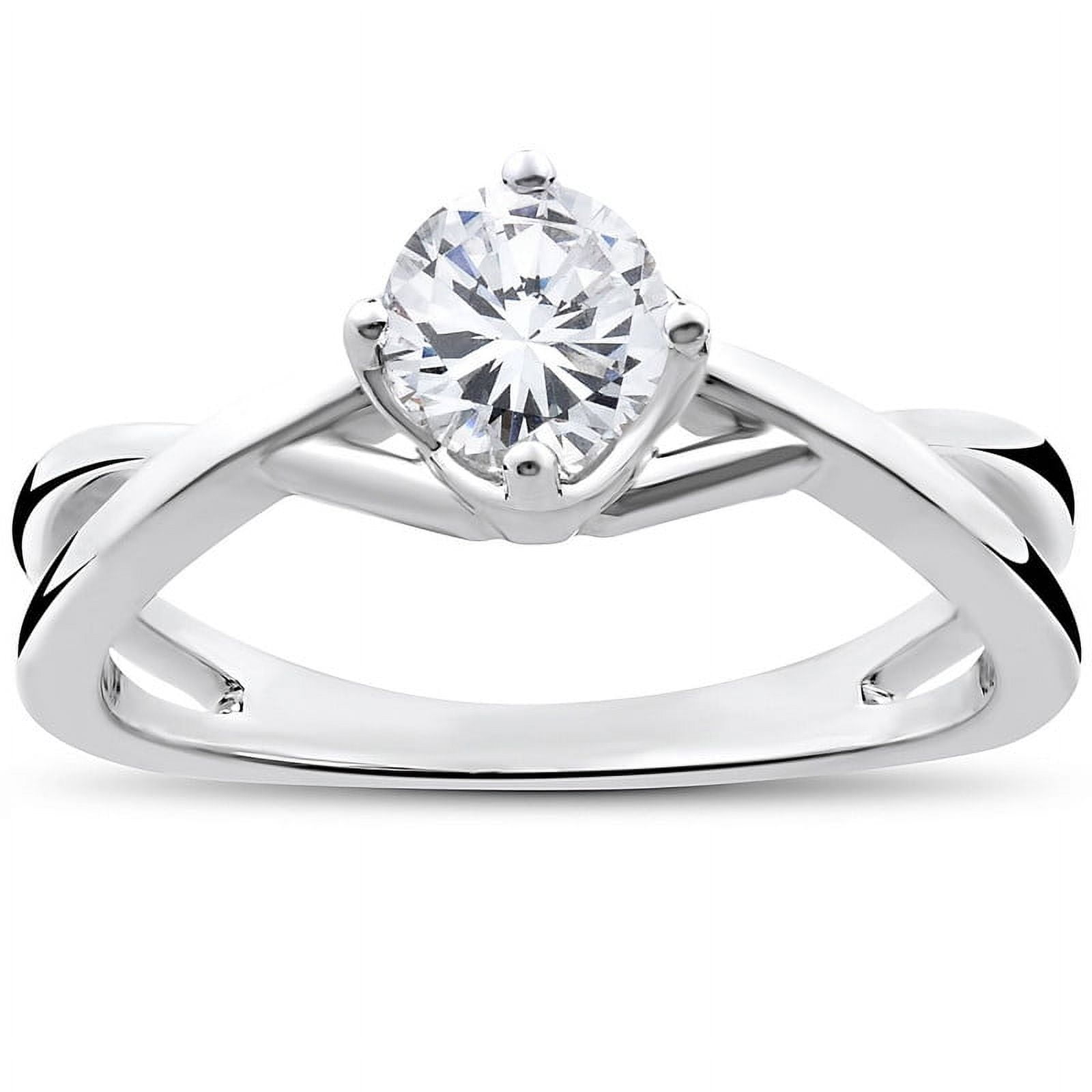 Empire Jewelry Round Cut 1.4 Ct Moissanite Engagement Rings - 14K White ...