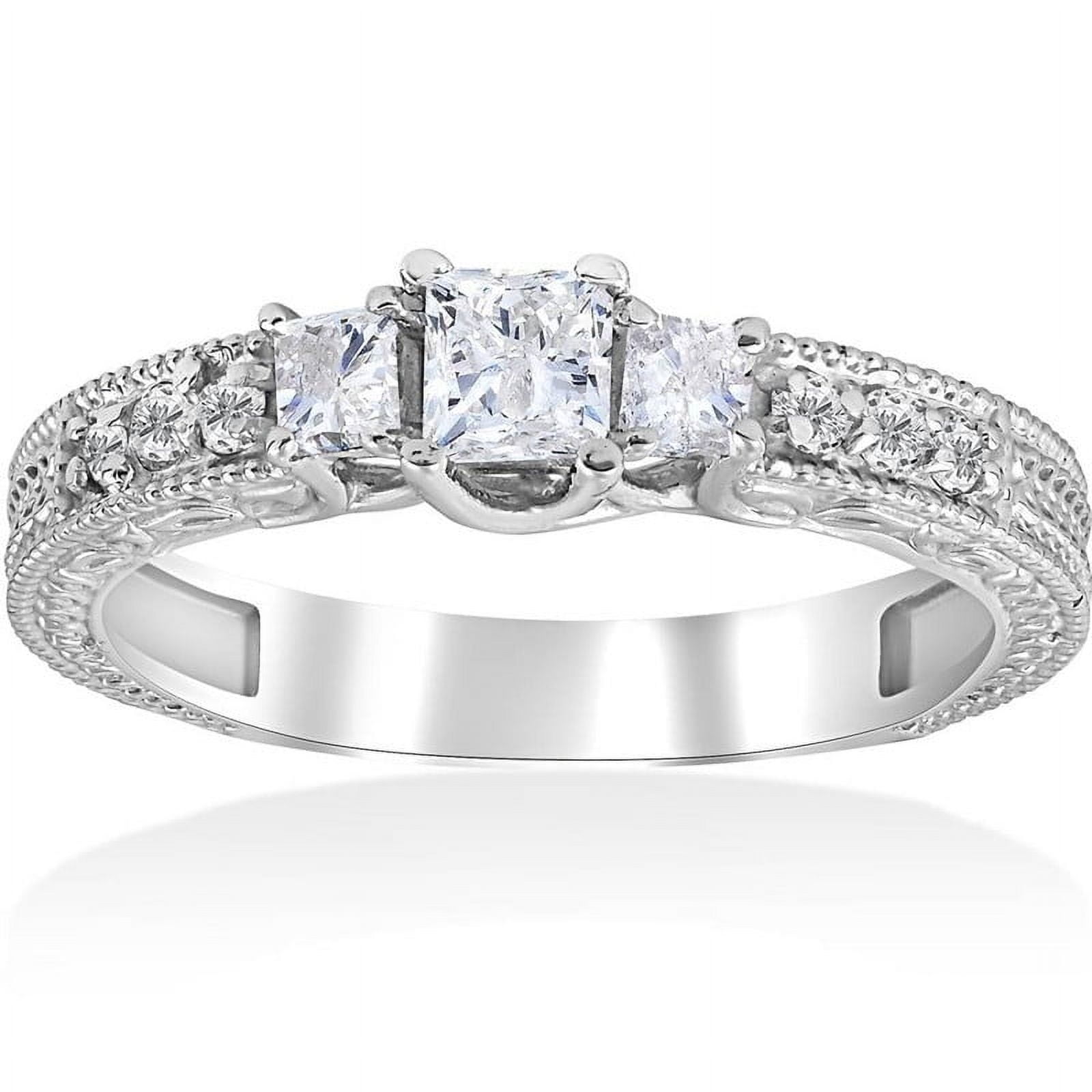 Empire Jewelry Timeless 1.8 Ct Princess Cut Moissanite Ring - 14K White ...