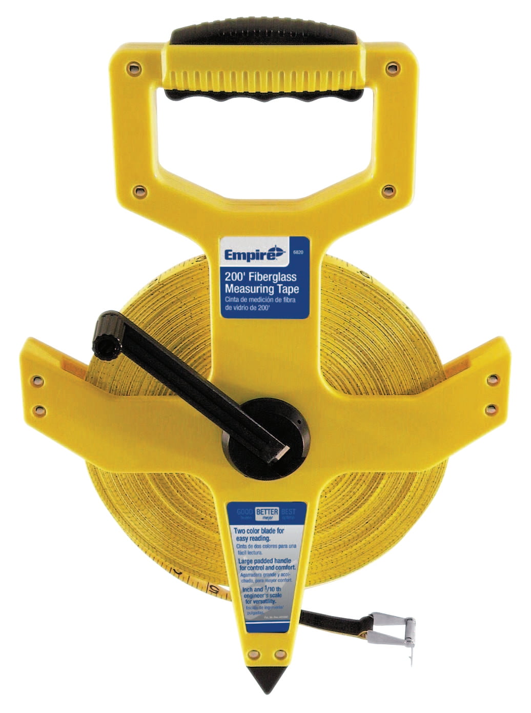 Empire Level Reel Tape Measures, 1/2 in x 200 ft, Yellow - Walmart.com