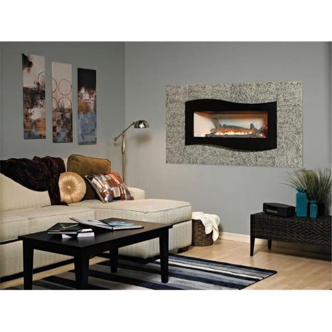 Empire VFLB72FP90N Natural Gas IP LED Lighting Vent Free Fireplace with ...