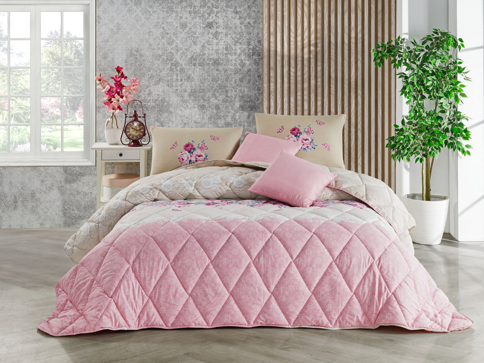 Sweet Home Collection Pale Pink 8 Piece Bed in a Bag Comforter Set with ...