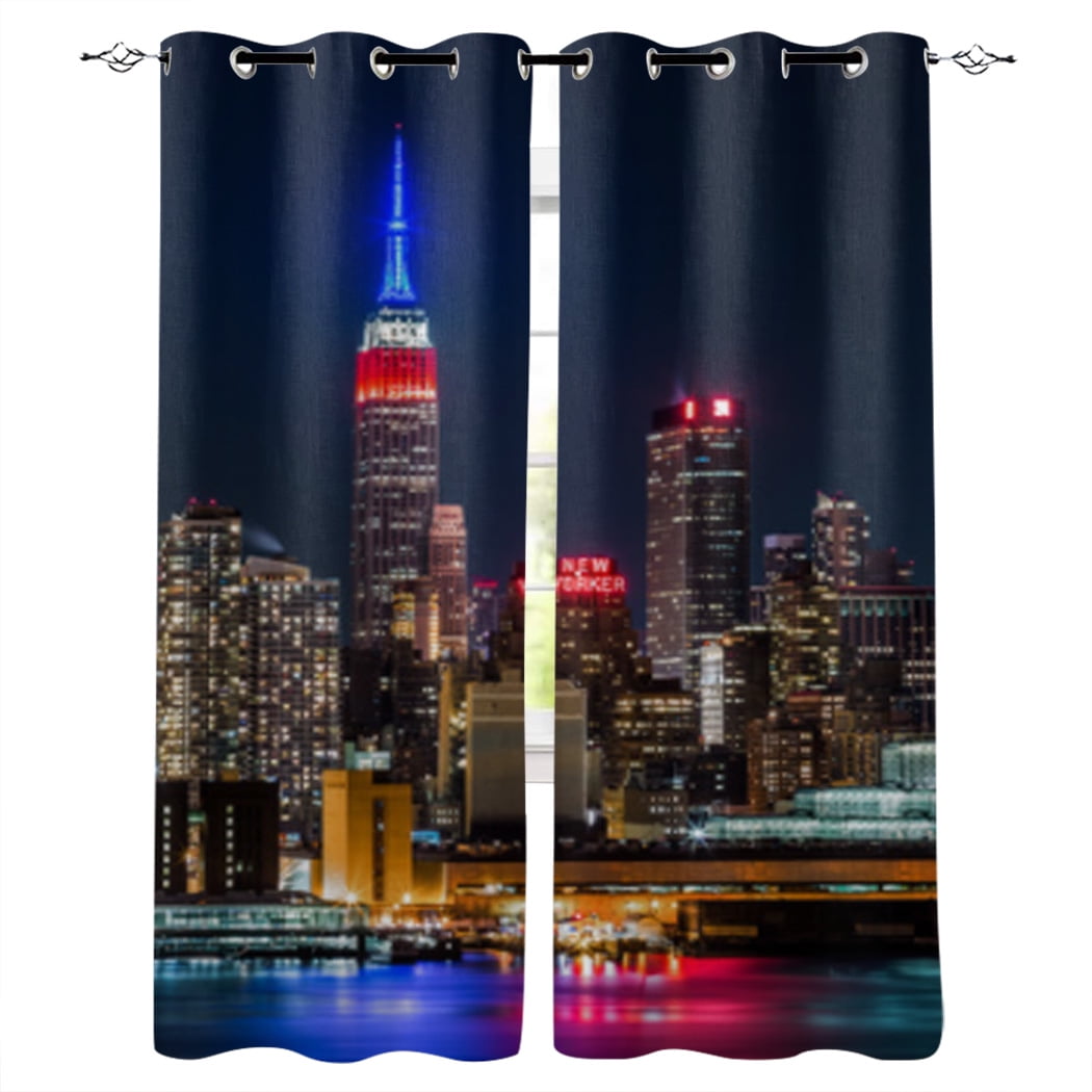 Empire State Building By Night Curtains For Living Room Bedroom Elegant ...