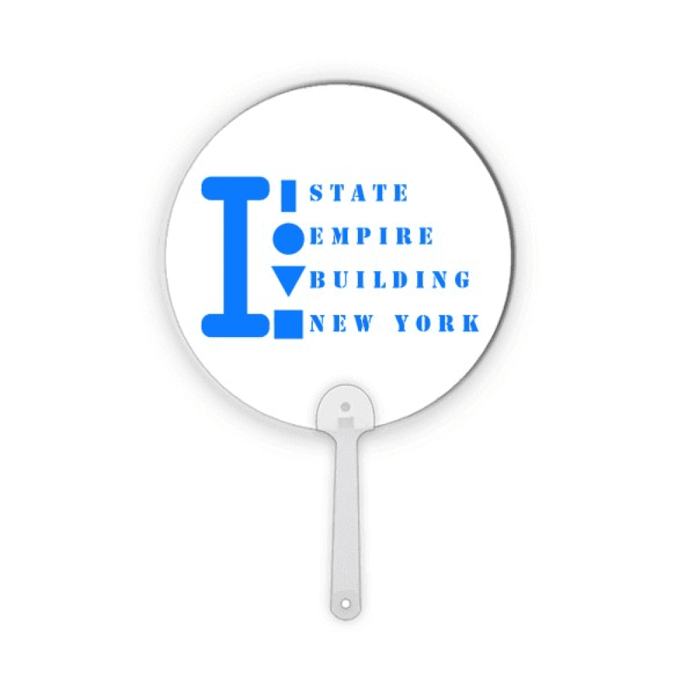 Empire State Building New York Plastic Round Handheld Fan Decorations ...