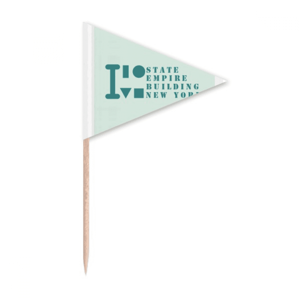 Empire State Building New York Toothpick Triangle Cupcake Toppers Flag ...