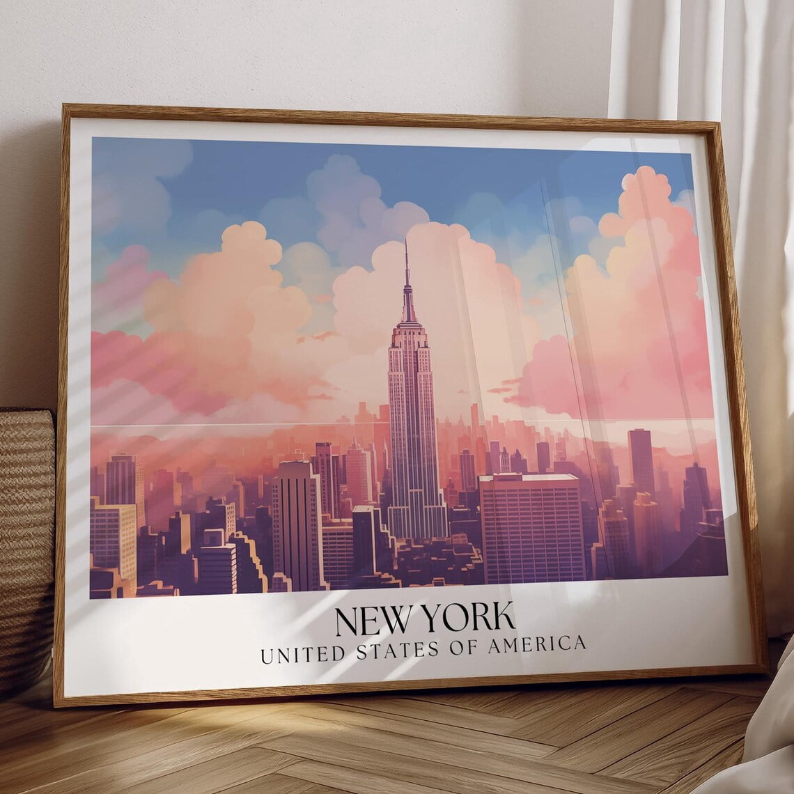 Empire State Building Print, New York Travel Wall Decor, The Big Apple ...