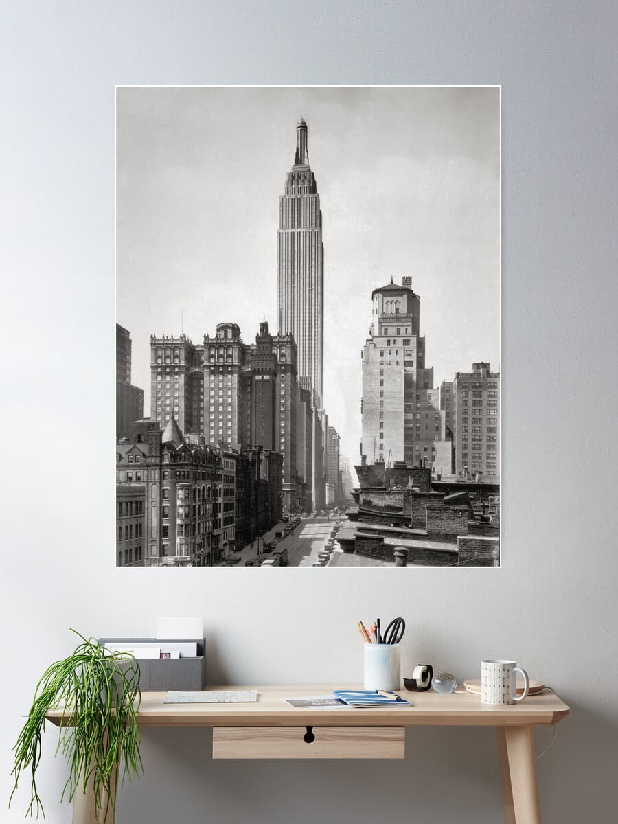 Empire State & Midtown Manhattan, 1931. Vintage Photo Poster Wall Art ...