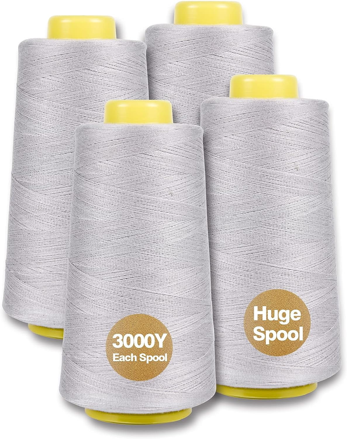 Empirepoly 4-Pack Polyester All-Purpose Gray Spool Thread for Sewing ...
