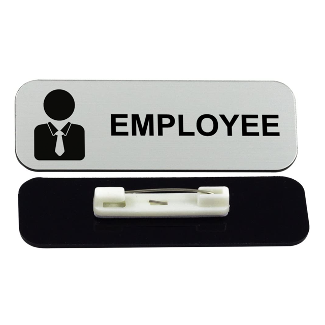 Employee 1 x 3" Name Tag/Badge, Silver, (3 Pack) - Walmart.com