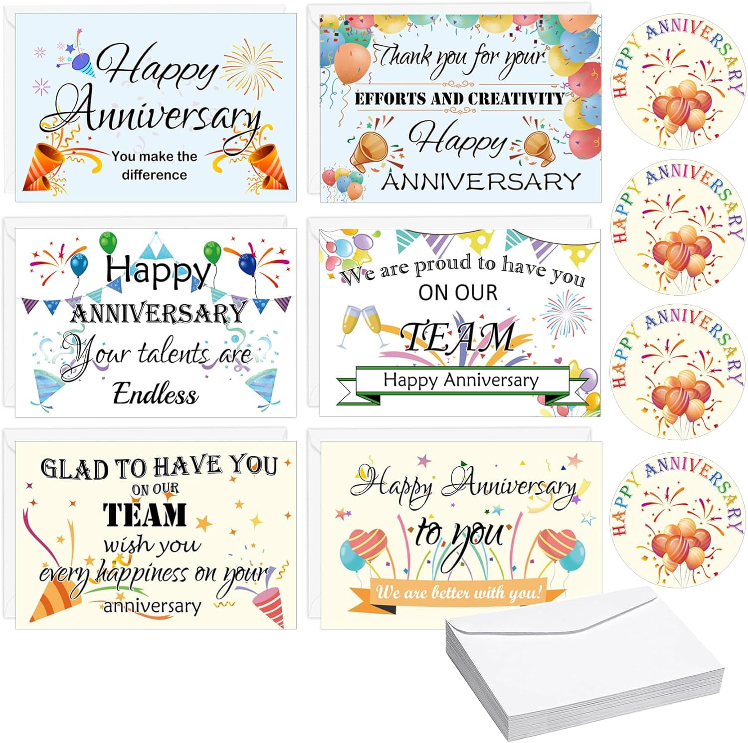 Employee Anniversary Cards 4x6inch Encouragement Work Team Greeting ...