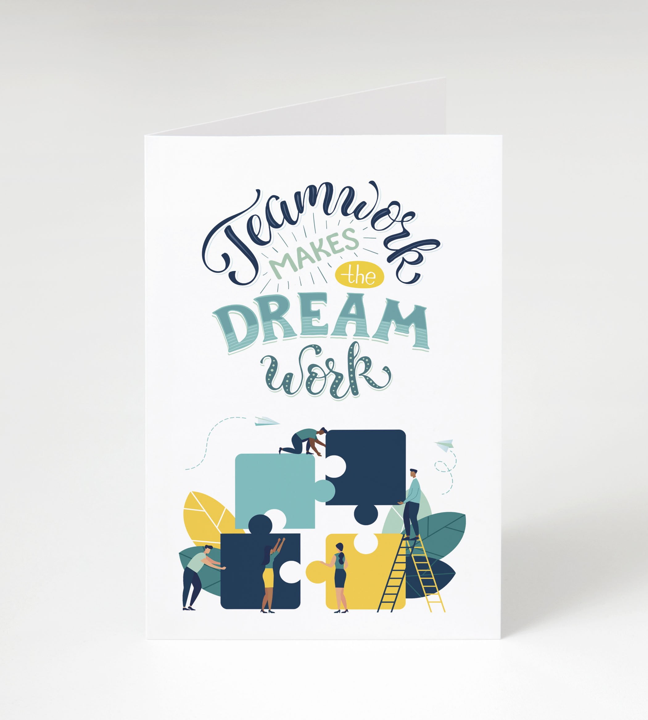 Employee Appreciation Cards w/ White Envelopes - Teamwork, Dreamwork ...