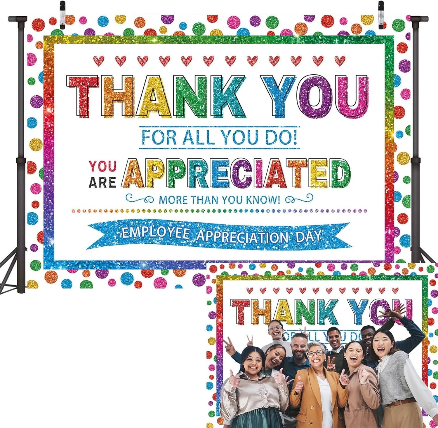Employee Appreciation Day Backdrop Thank You for All You Do Background ...