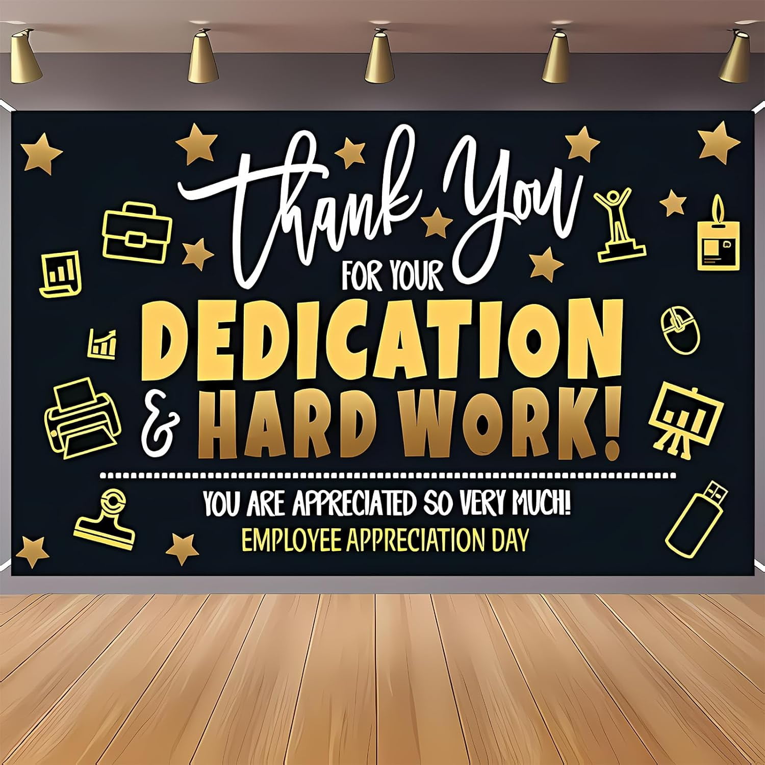 Employee Appreciation Day Banner Backdrop Decorations, Thank You for ...