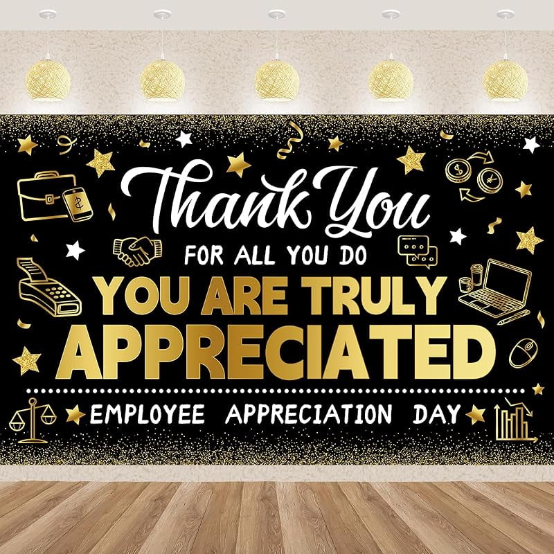 Employee Appreciation Day Banner,Black Gold Employee Appreciation ...