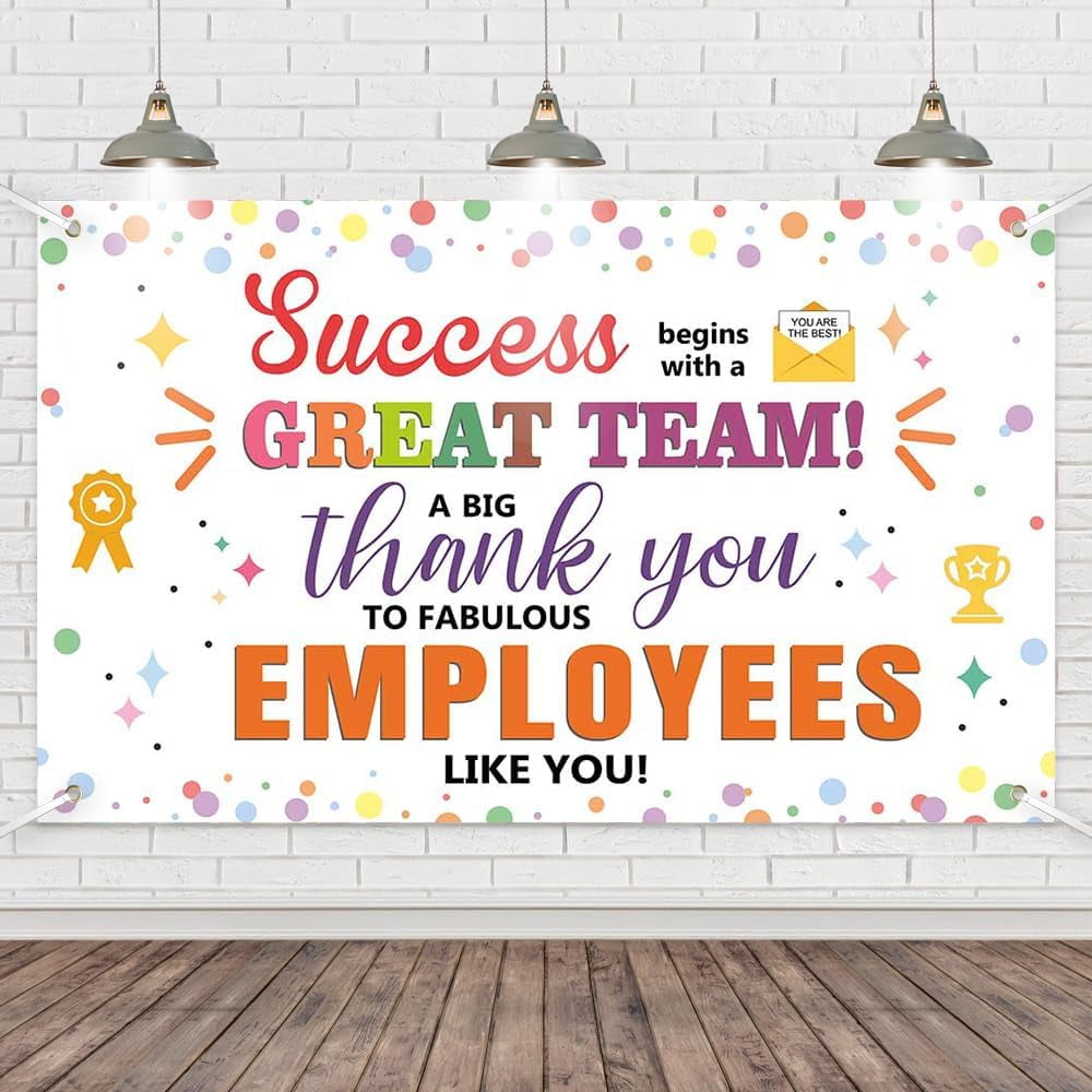 Employee Appreciation Day Decorations Banner Backdrop Gifts – Thank You ...