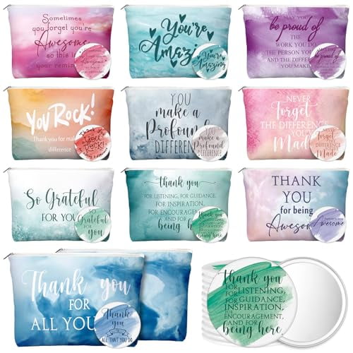Employee Appreciation Gifts Inspirational Canvas Makeup Bags Compact ...