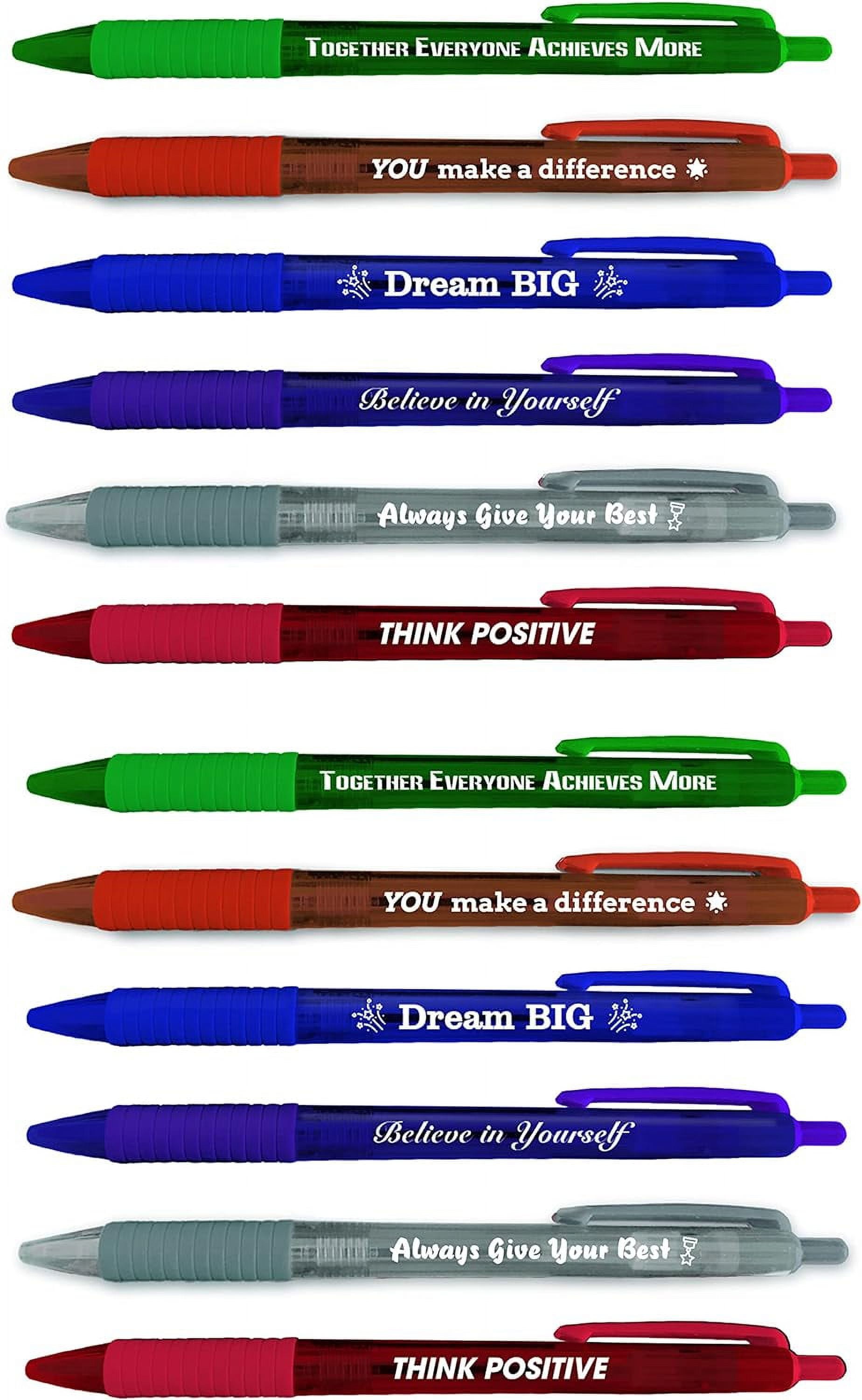 Employee Appreciation Translucent 12 Pen Set with Team Building Quotes ...