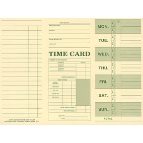 Yescom 1000 Count Weekly Time Clock Cards Timecard for Employee ...