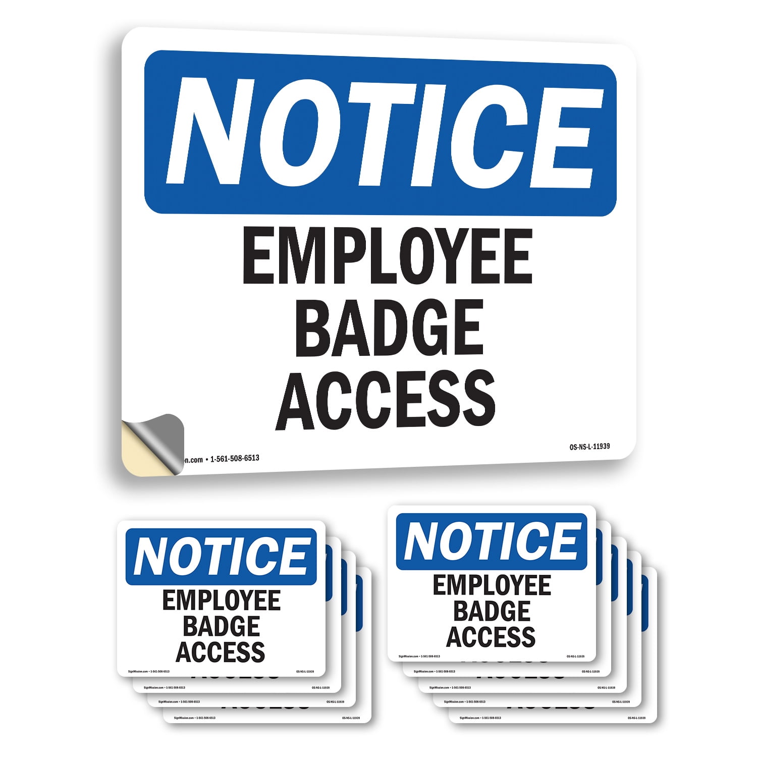 Employee Badge Access OSHA Notice Vinyl Decal Label 24 Inch x 18 Inch ...