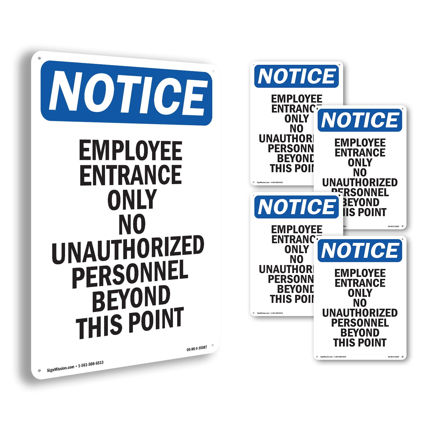 Employee Entrance Only OSHA Notice Aluminum Sign 10 Inch x 7 Inch - 5 ...