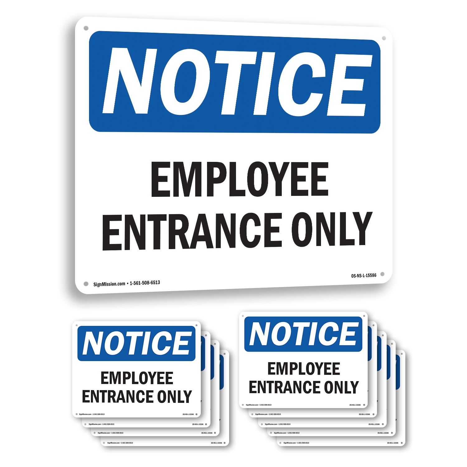 Employee Entrance Only OSHA Notice Rigid Plastic Sign 24 Inch x 18 Inch ...