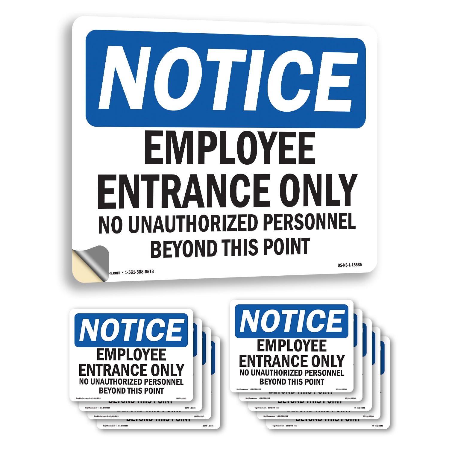 Employee Entrance Only OSHA Notice Vinyl Decal Label 10 Inch x 7 Inch ...