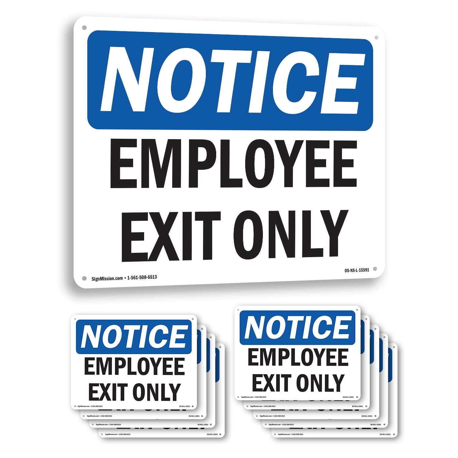 Employee Exit Only OSHA Notice Aluminum Sign 10 Inch x 7 Inch - 10 Pack ...