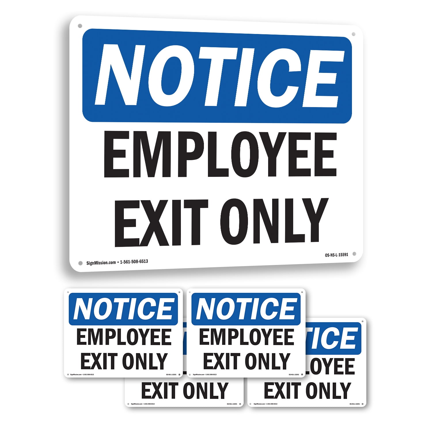 Employee Exit Only OSHA Notice Rigid Plastic Sign 10 Inch x 7 Inch - 5 ...