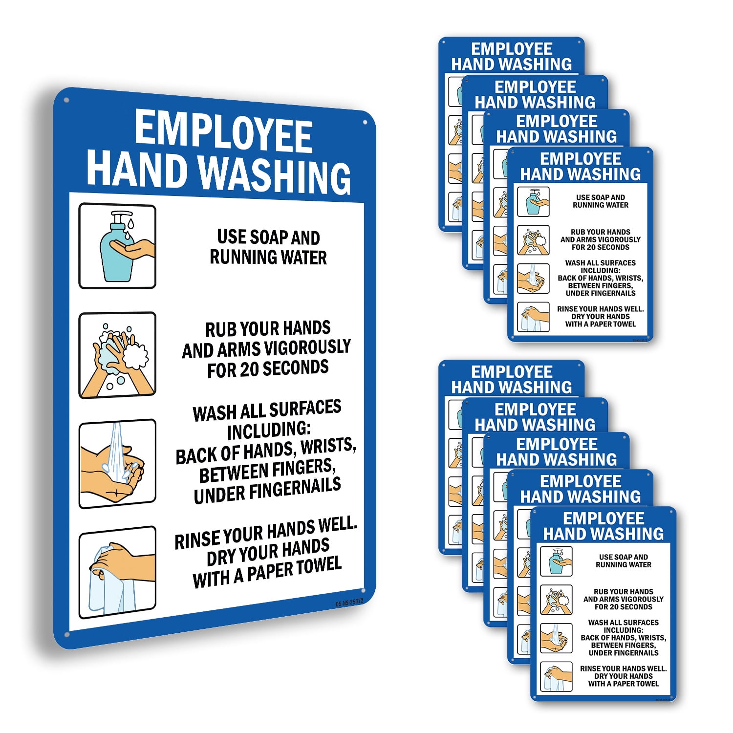 Employee Hand Washing OSHA Notice Rigid Plastic Sign 10 Inch x 7 Inch ...