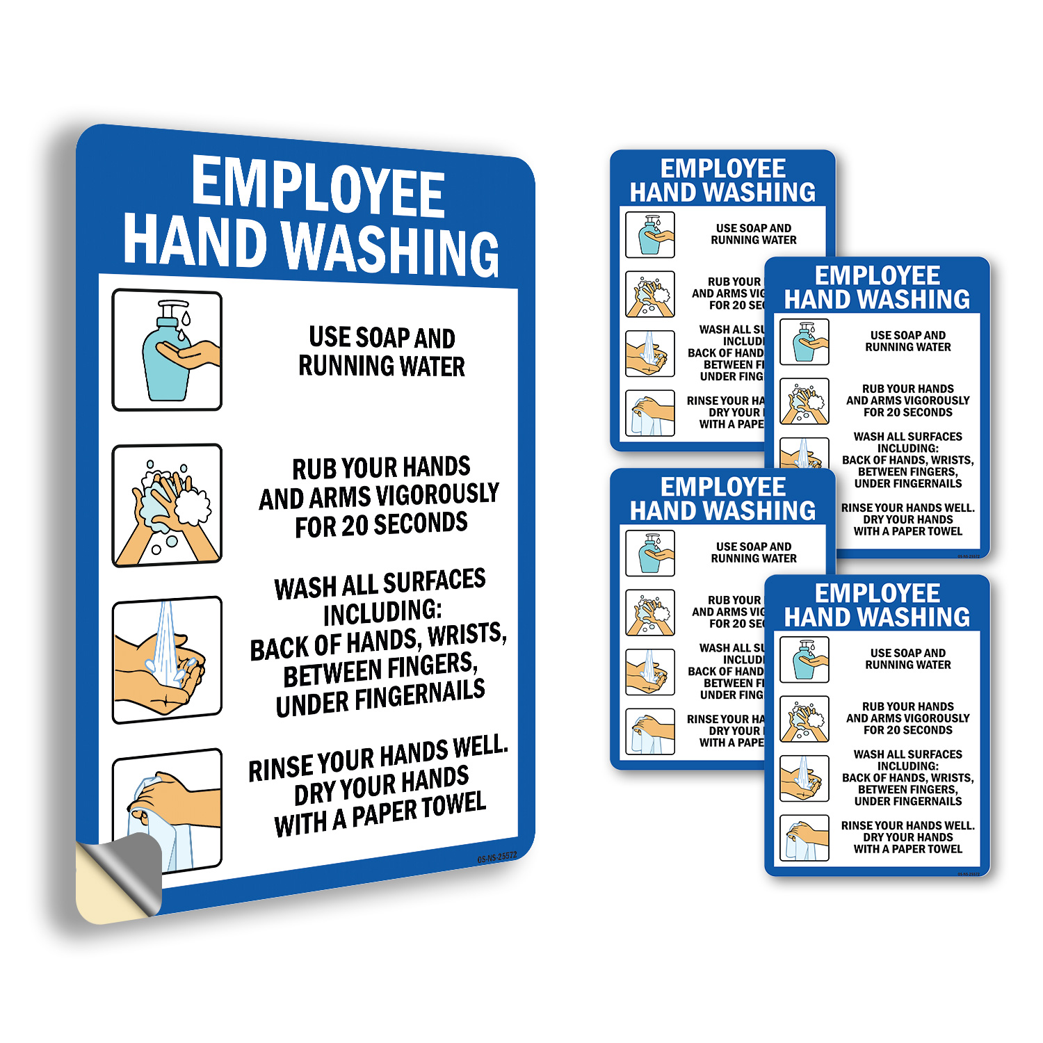 Employee Hand Washing OSHA Notice Vinyl Decal Label 18 Inch x 12 Inch ...