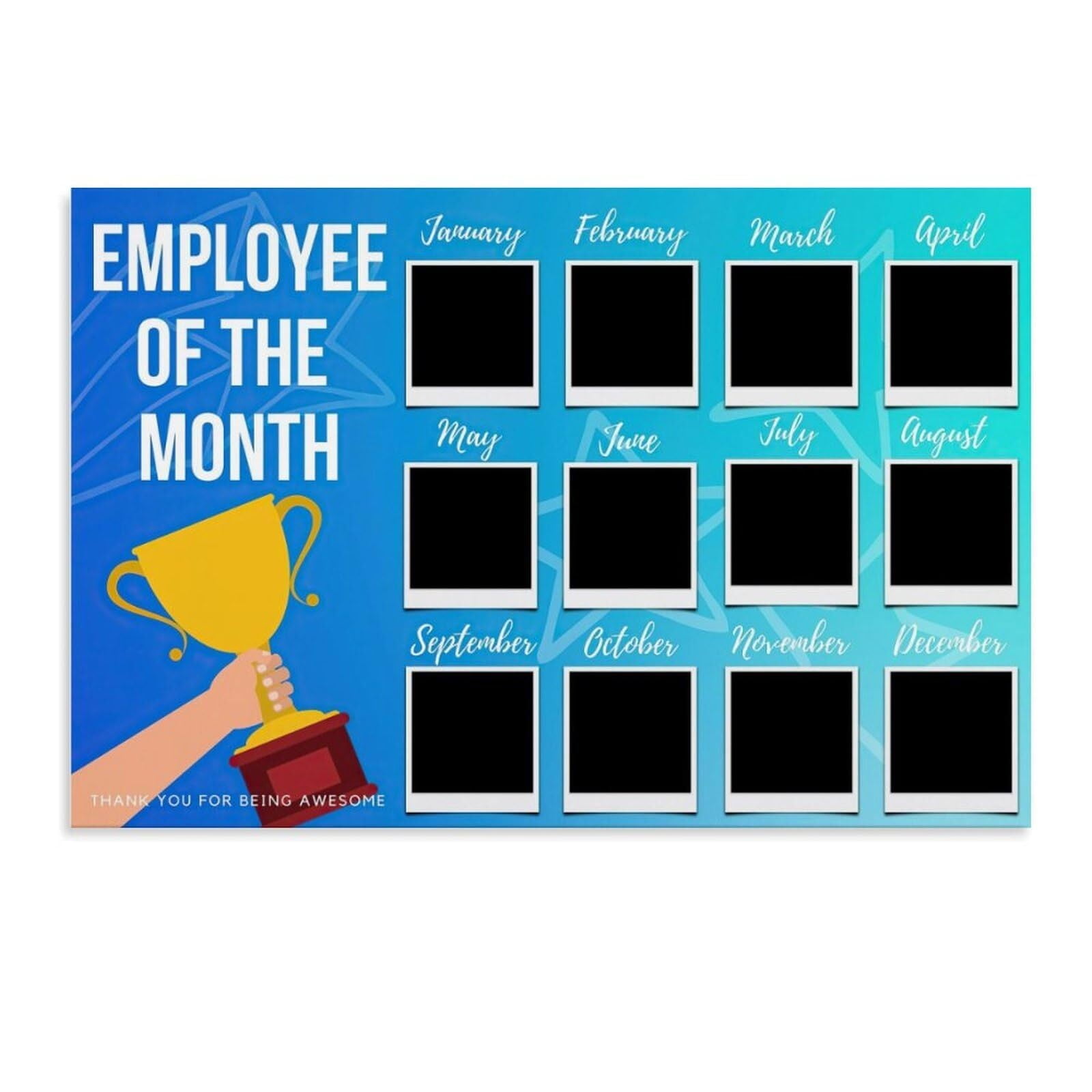 Employee Of The Month Display Photos Office Wall Decor Poster Printing ...