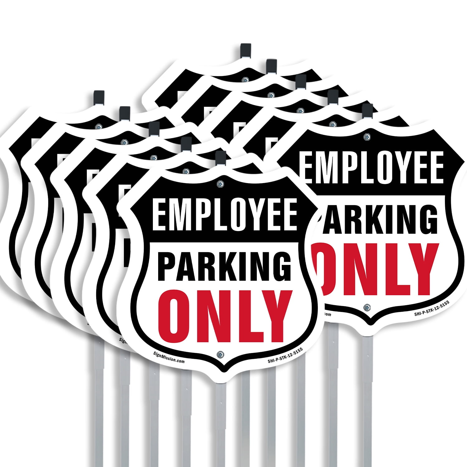 Employee Parking Only (10 Pack) 12 inch X 12 inch Shield Shaped Rust ...