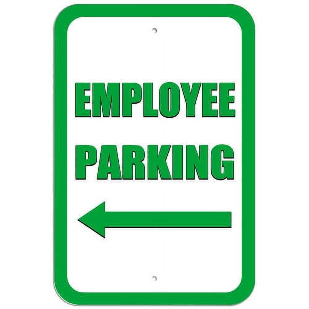 Employee Parking Left Arrow Green Sign - Walmart.com