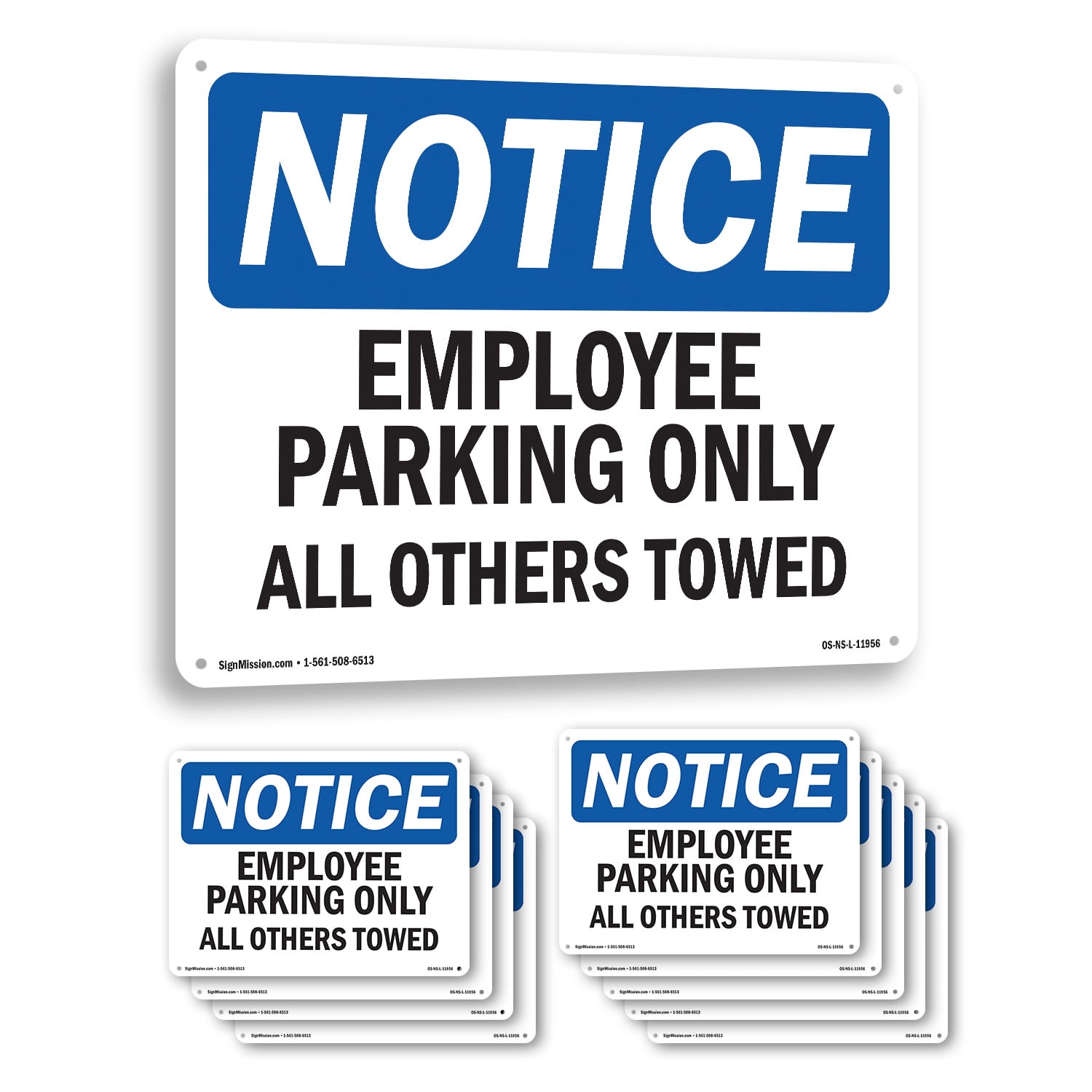 Employee Parking Only All Others Towed OSHA Notice Aluminum Sign 14 ...