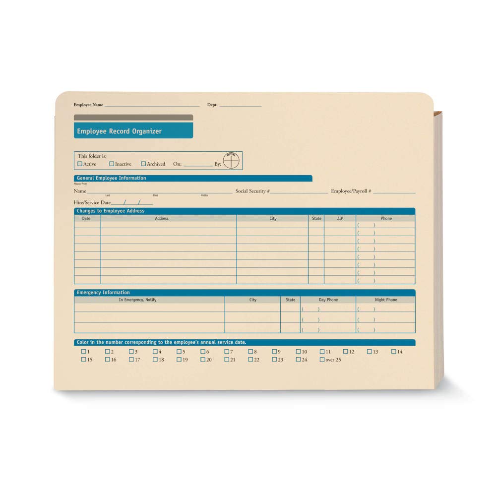 Employee Records Organizer Expandable | 12" x 9-1/2" x 1-1/4 ...