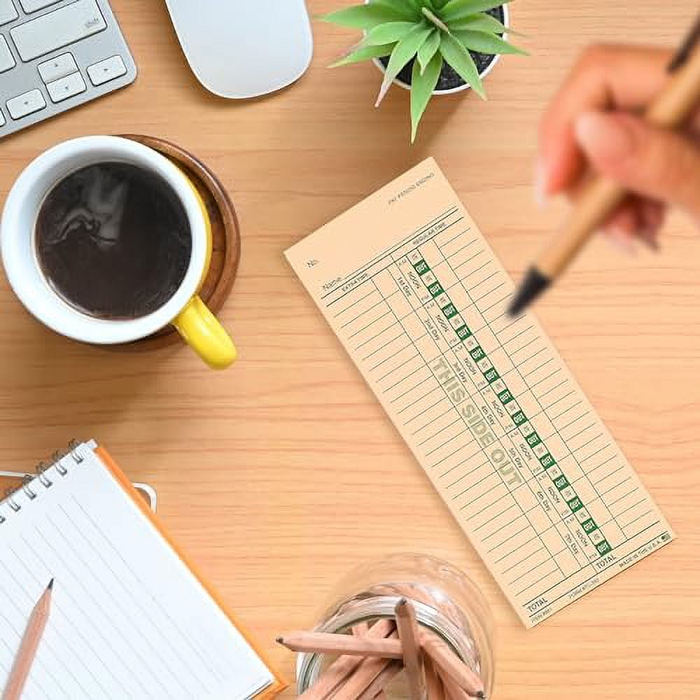 Employee Time Card - Pack of 250 - Durable Time Cards for Employees ...