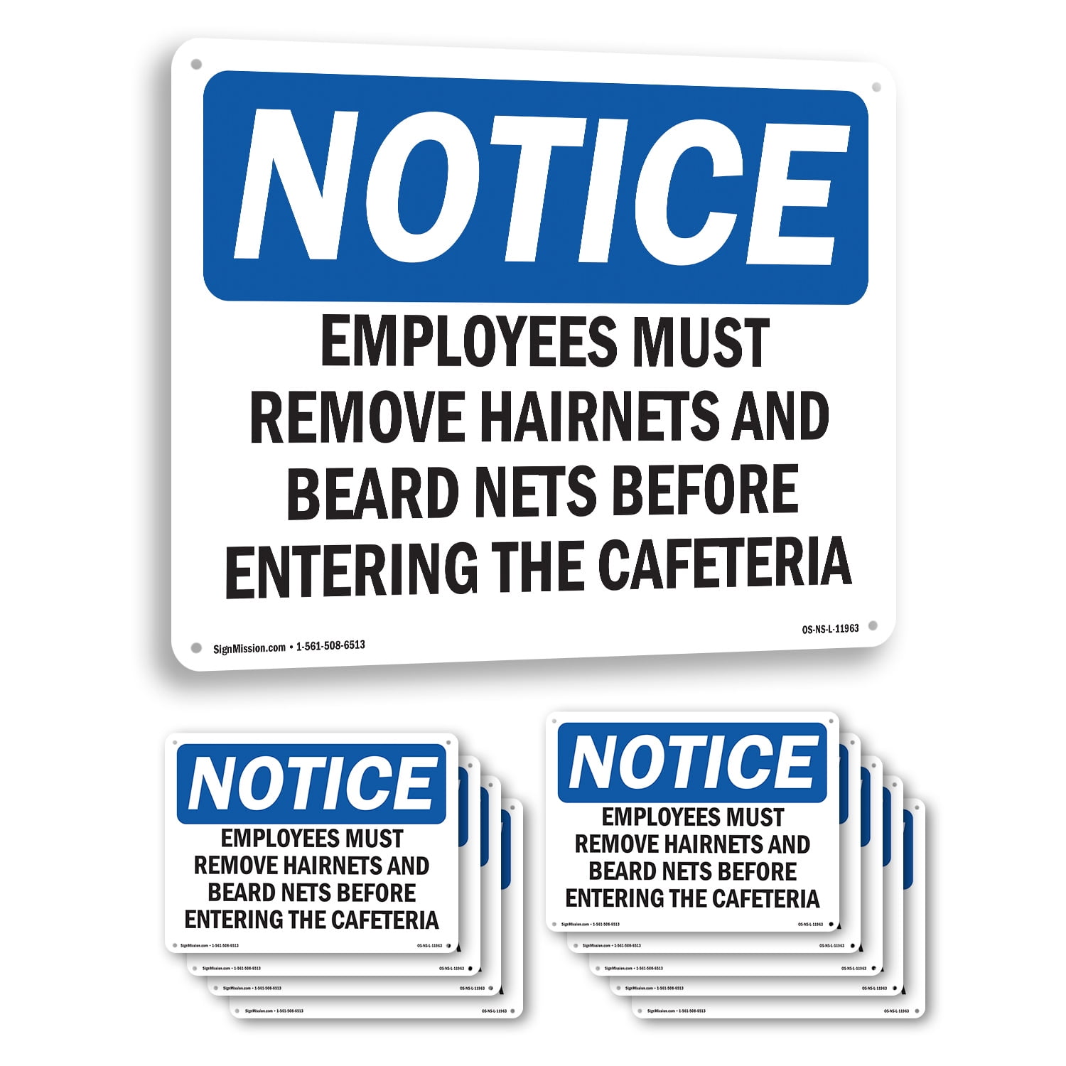 Employees Must Remove Hairnets And Beard OSHA Notice Rigid Plastic Sign ...