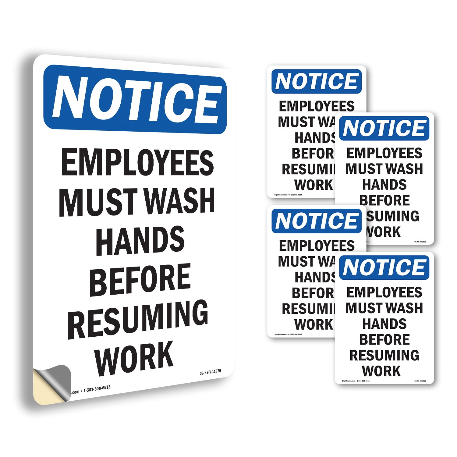 Employees Must Wash Hands Before OSHA Notice Vinyl Decal Label 18 Inch ...