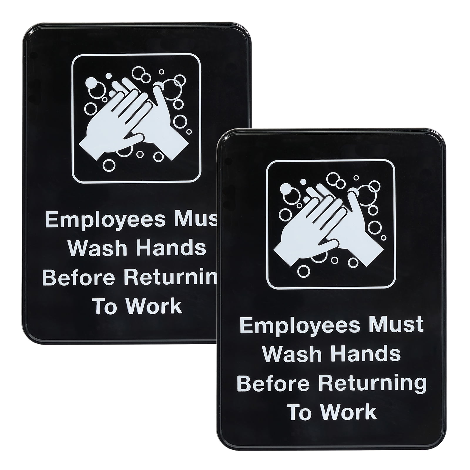 Employees Must Wash Hands Before Returning To Work Sign: 9"x3", Pack of ...