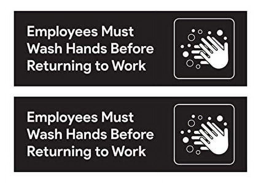 Employees Must Wash Hands Restroom Stickers (Pack of 2) - 8.75 inches ...
