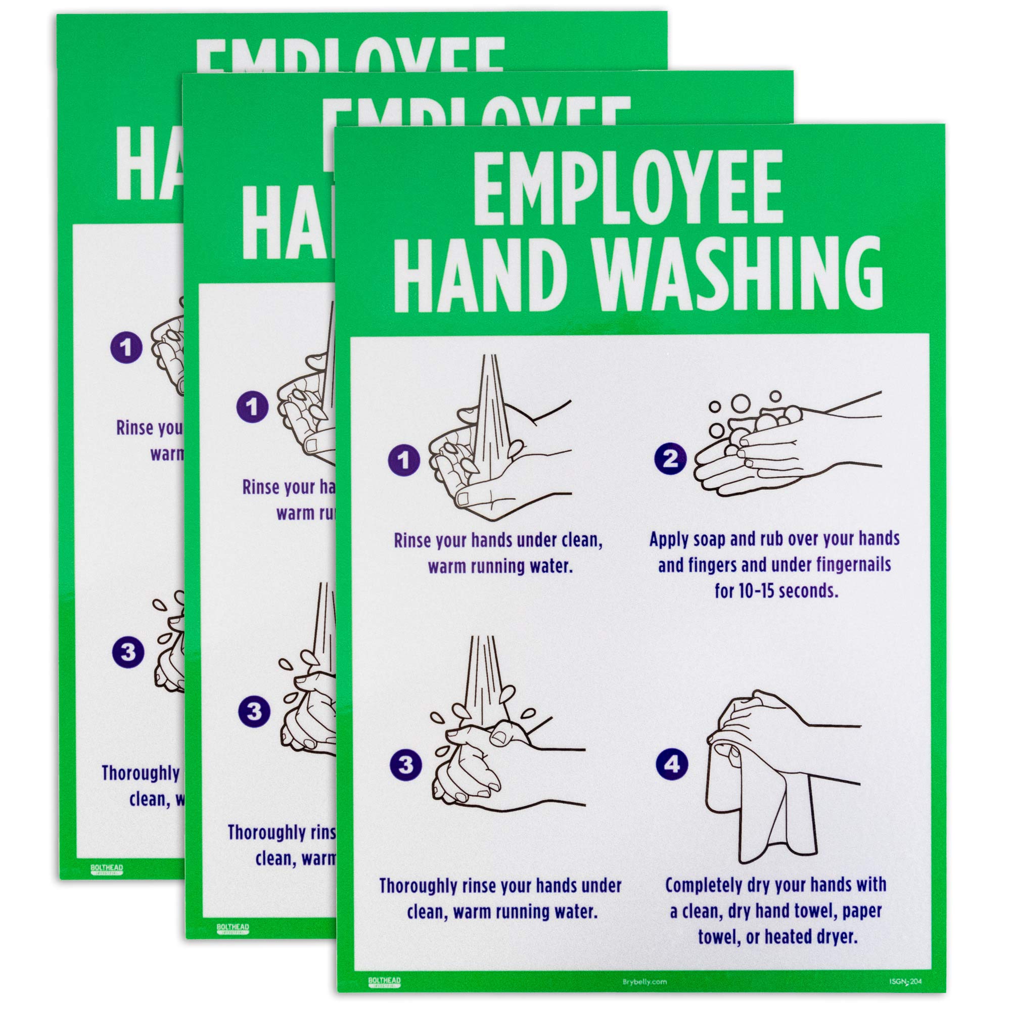 Hand Washing Sign, 6 Steps Hand Washing Sign, 10x14 Aluminum - Walmart.com