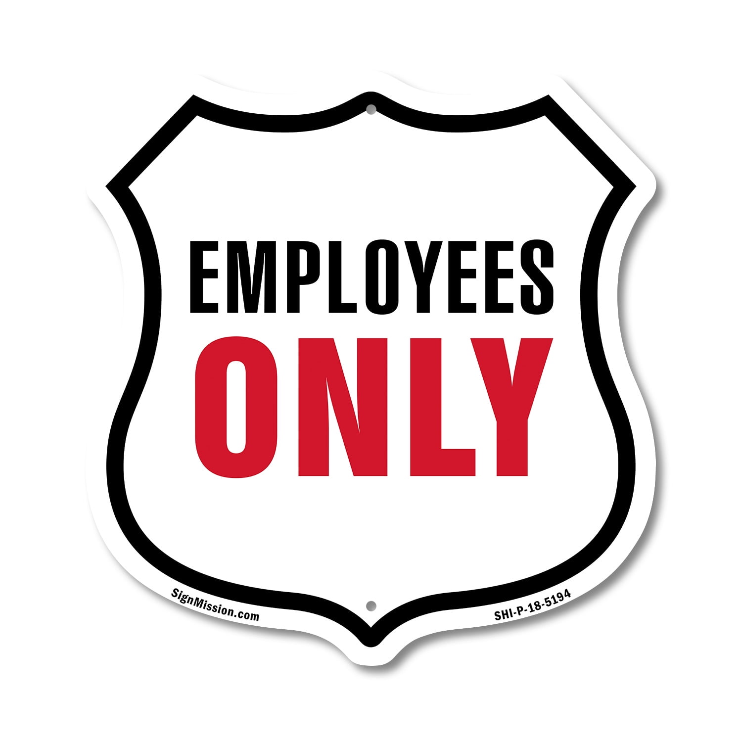 Employees Only (2 Pack) 12 inch X 12 inch Shield-Shaped Rust-Free ...