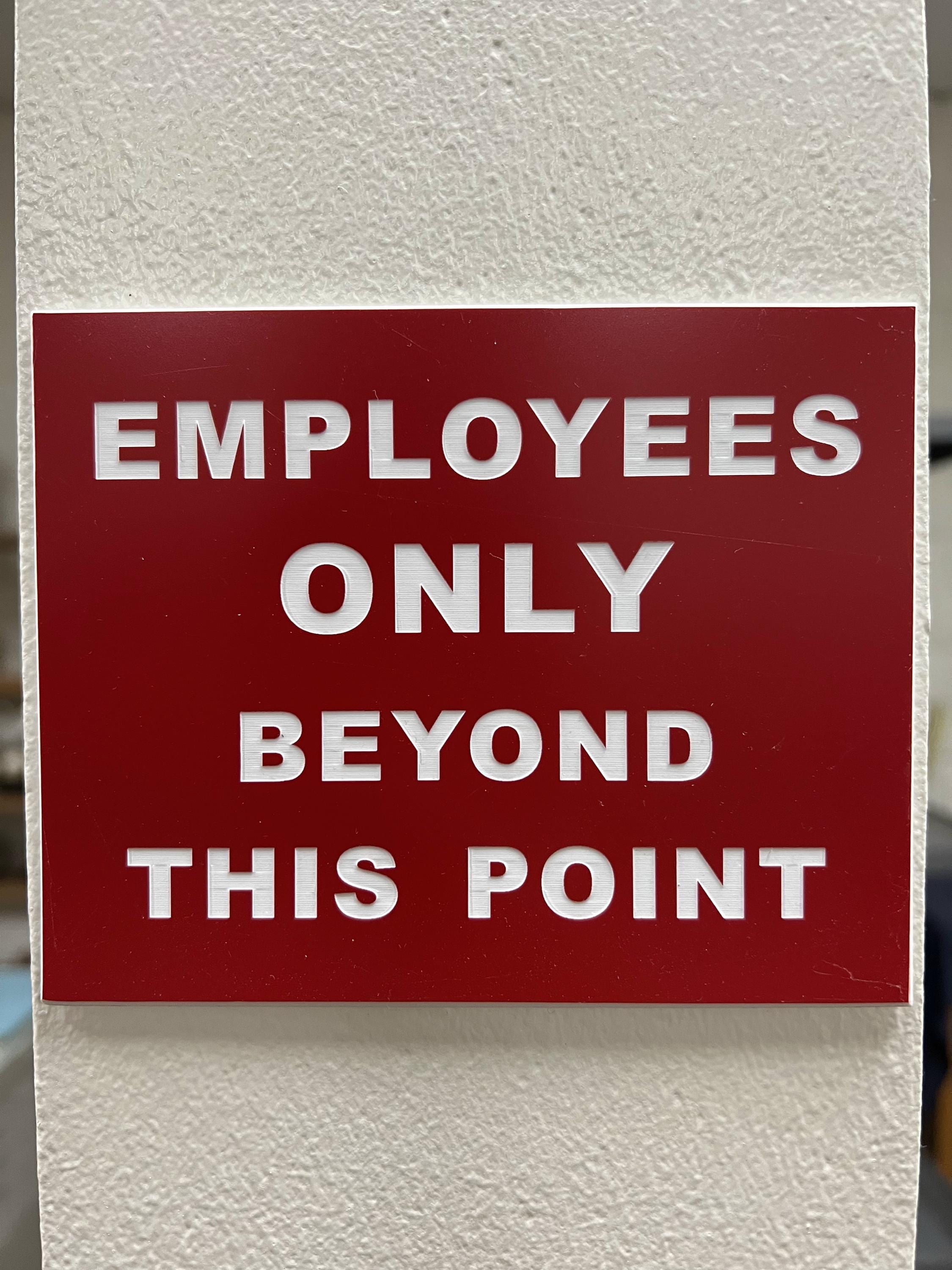 Employees Only Beyond This Point Sign – Office Door or Wall Sign ...