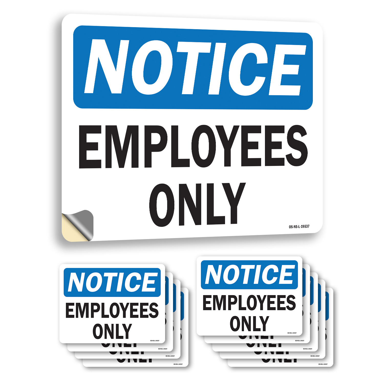 Employees Only OSHA Notice Vinyl Decal Label 24 Inch x 18 Inch - 10 ...