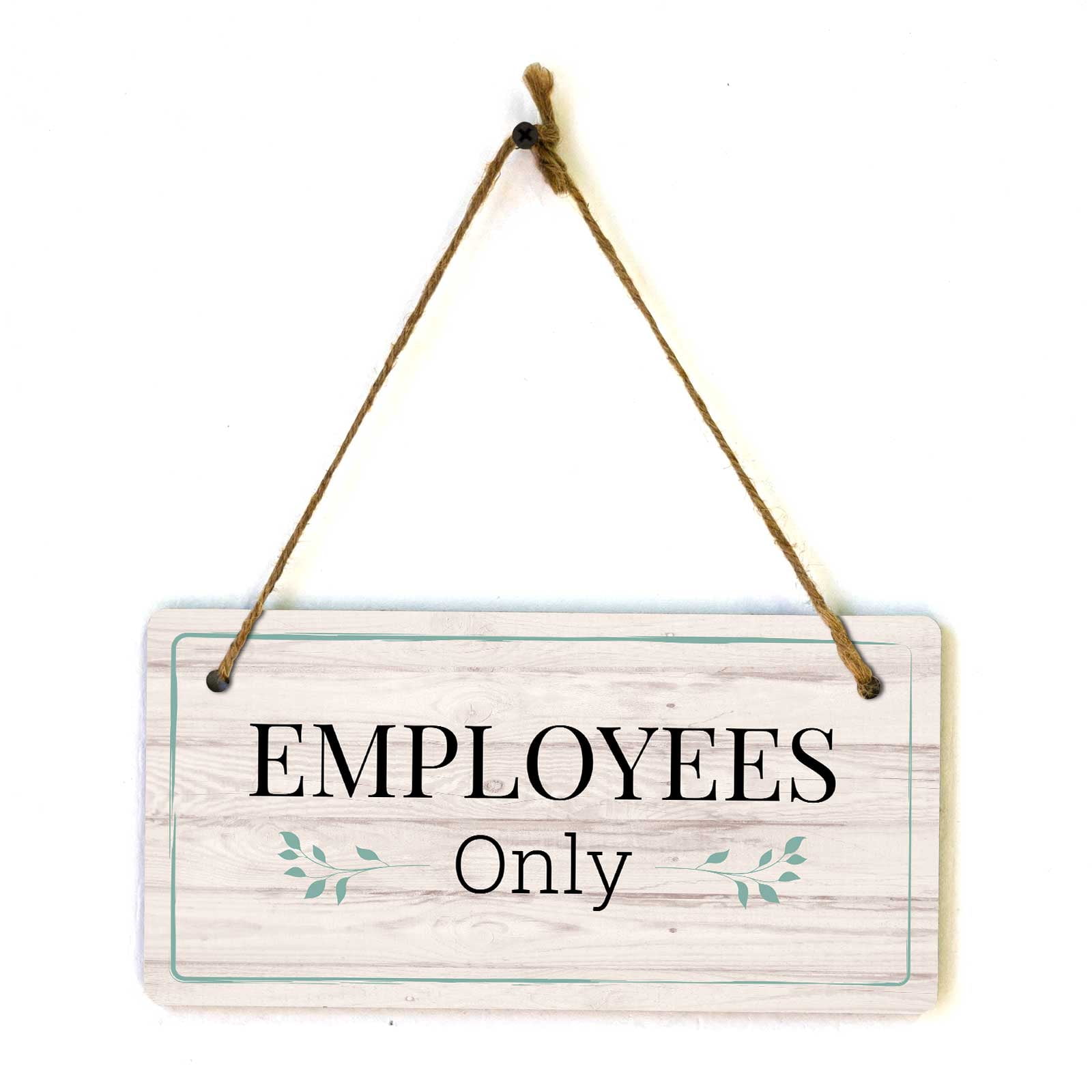Employees Only | Rustic Light Wood 5 x 10" Hanging Sign - Walmart.com