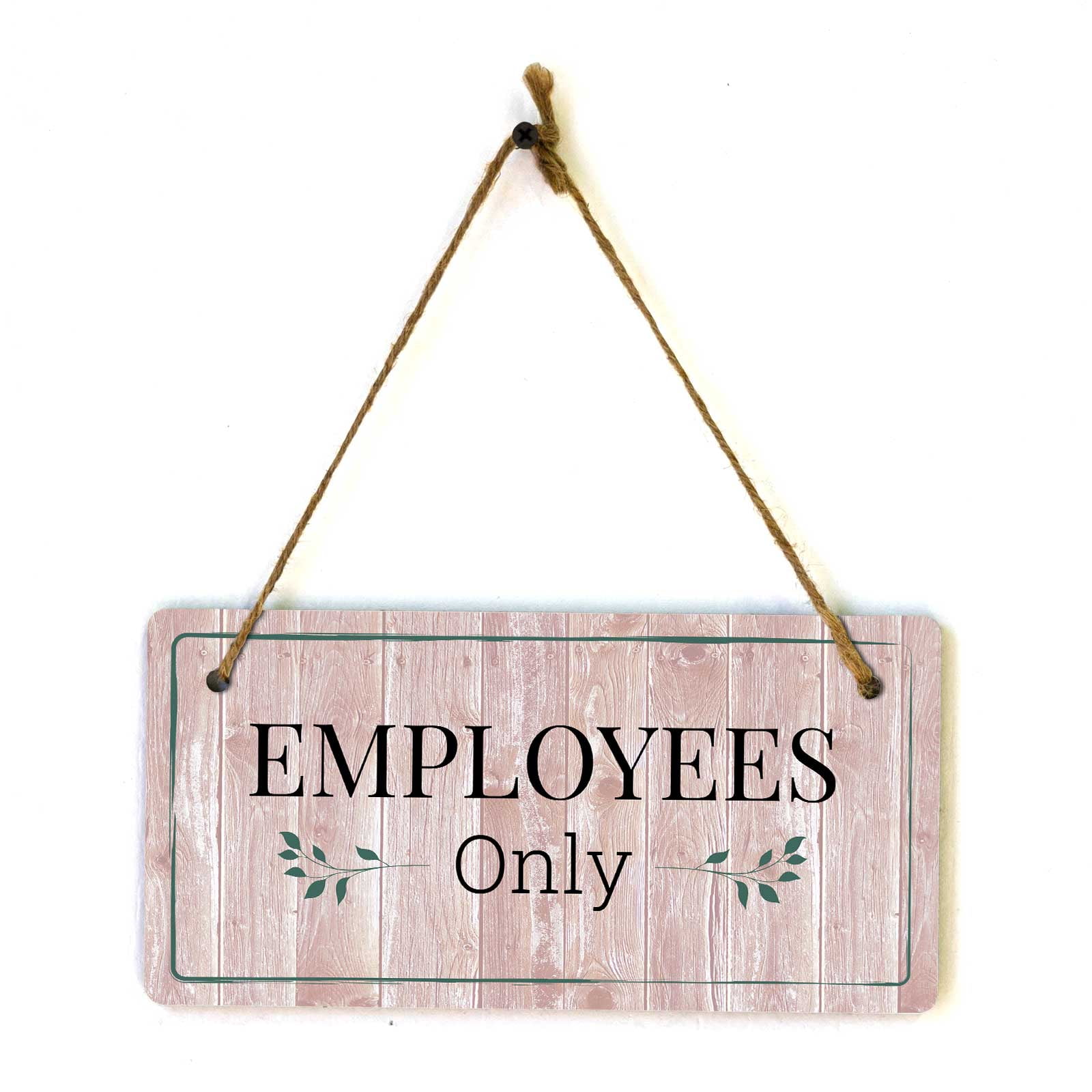 Employees Only | Rustic Red Wood 5 x 10" Hanging Sign - Walmart.com